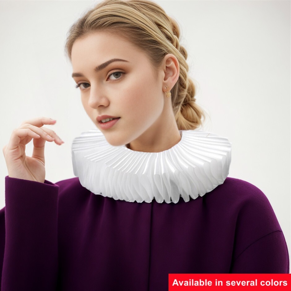Renaissance Ruff Collar Victorian Ruffle Collar Halloween Neck Ruff ...
