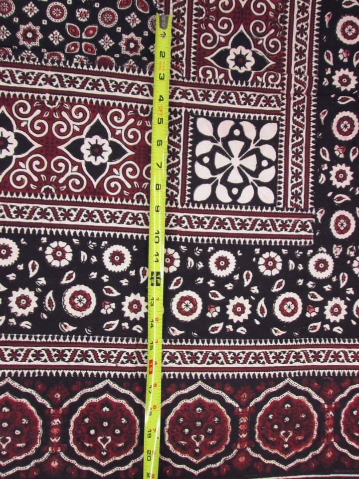 Vintage Sindhi Ajrak Sheet Fabric Hand Print Shawl Scarf Traditional ...