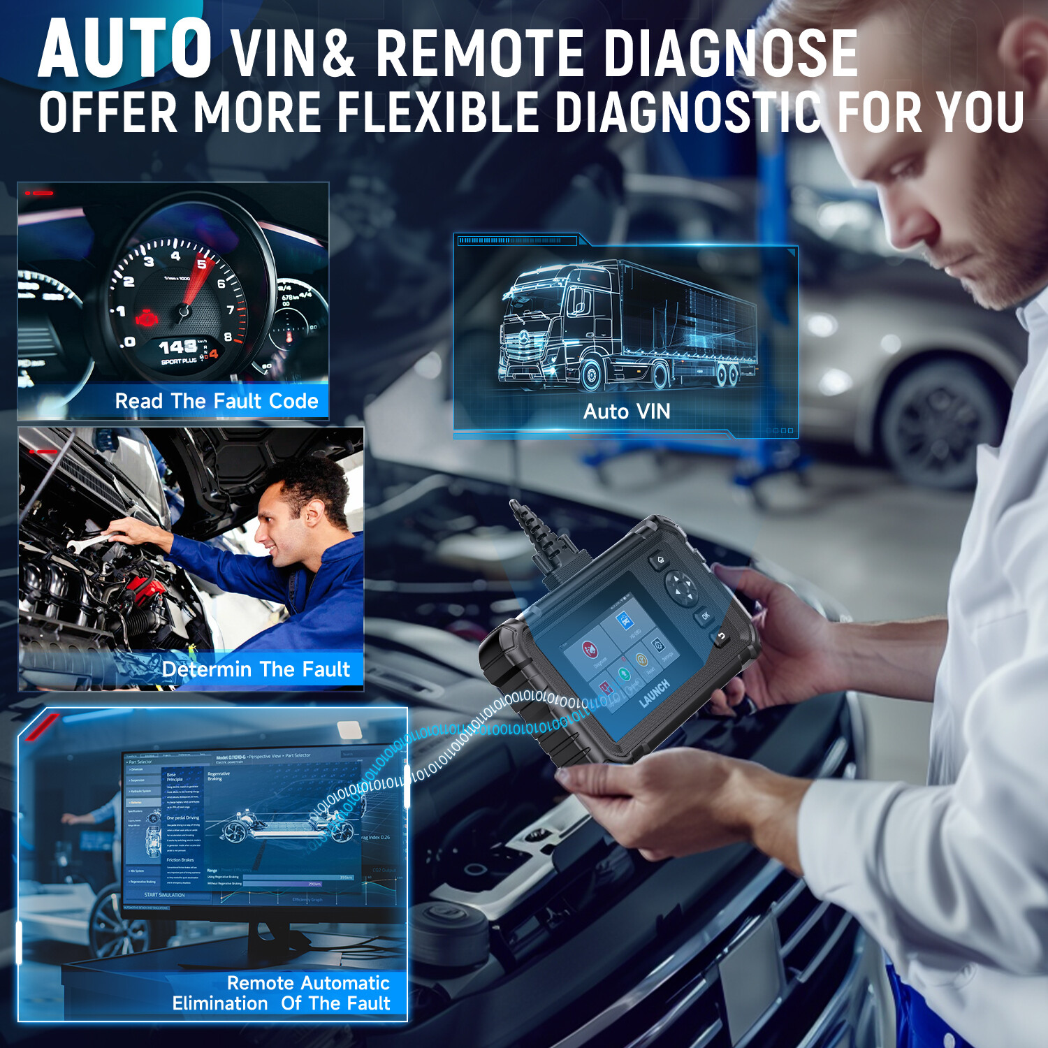 12V 24V OBD Scanner Code Reader for Diesel Trucks Speed Limit Adjust ...