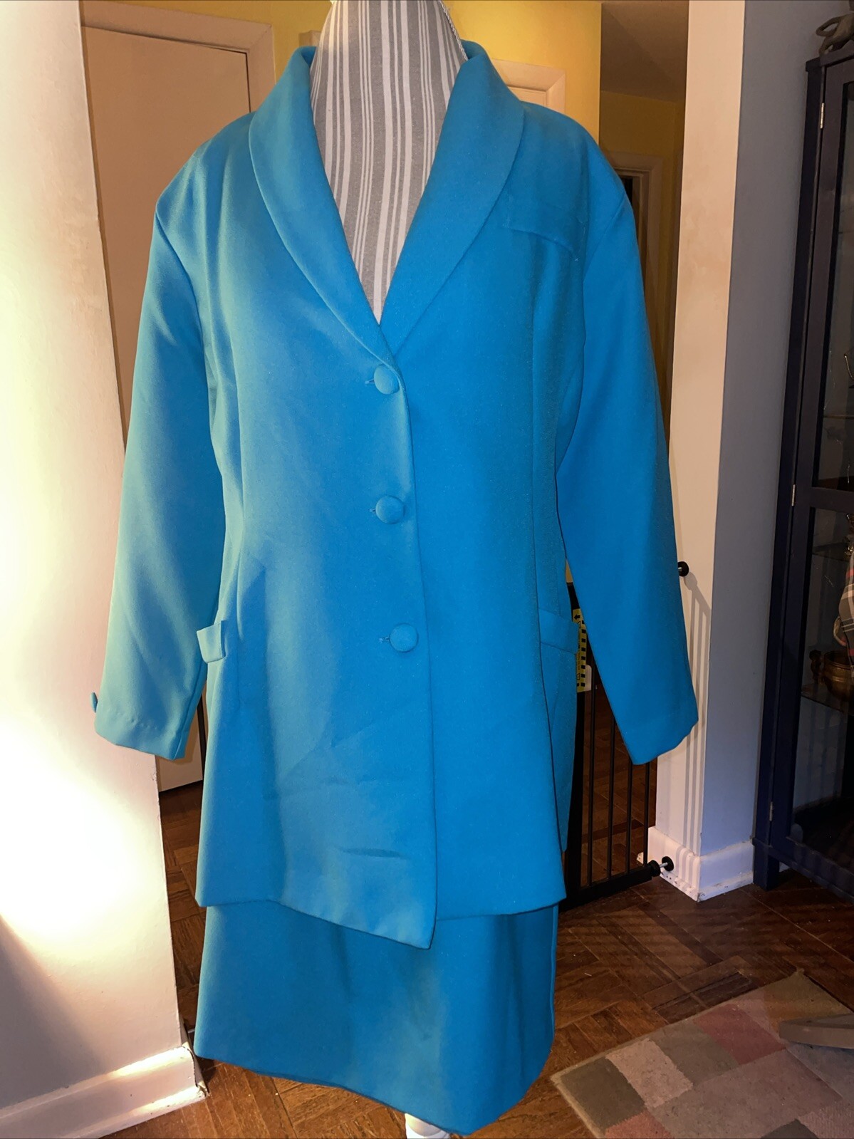 Vintage Jennifer James Skirt Suit Set Women’s 16 Turq… - Gem