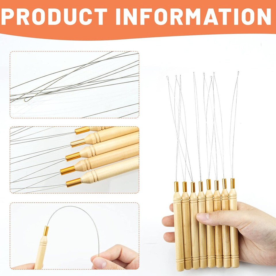 Micro Beads Hair Extensions Pulling Needle Tool Hook For I tip Ring ...