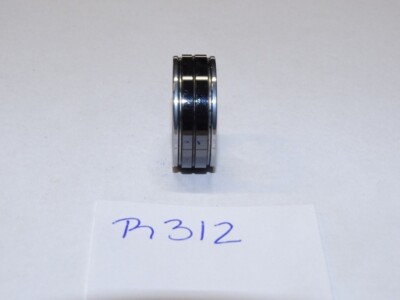 Triton Tungsten Carbide Wedding Ring 8mm Size 10 Silver w/ Black Center ...