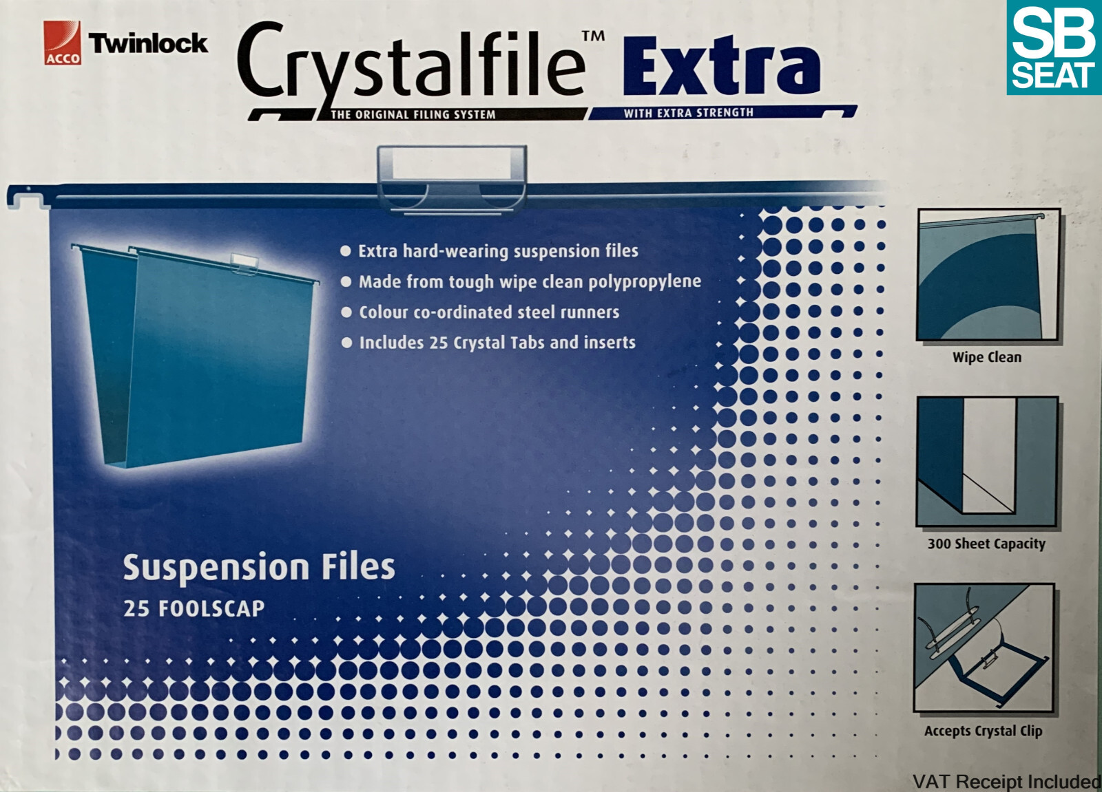 25 Rexel Crystalfile Extra Suspension Files 30mm Foolscap Blue 70633 ...