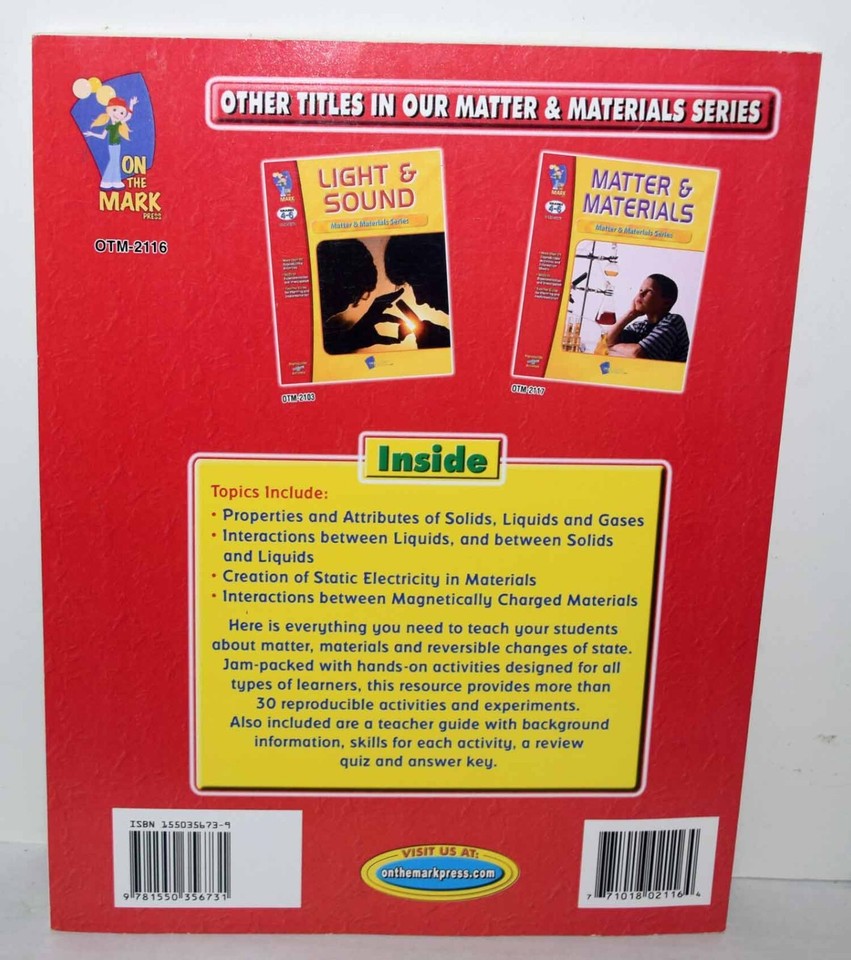 Grade 1-3 On the Mark --Matter & Materials student work text | eBay