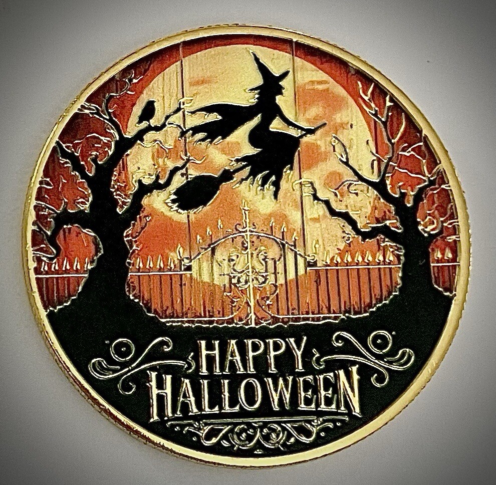 Halloween Challenge Coin-NEW-pumpkin-ghosts-Gold Colored | eBay