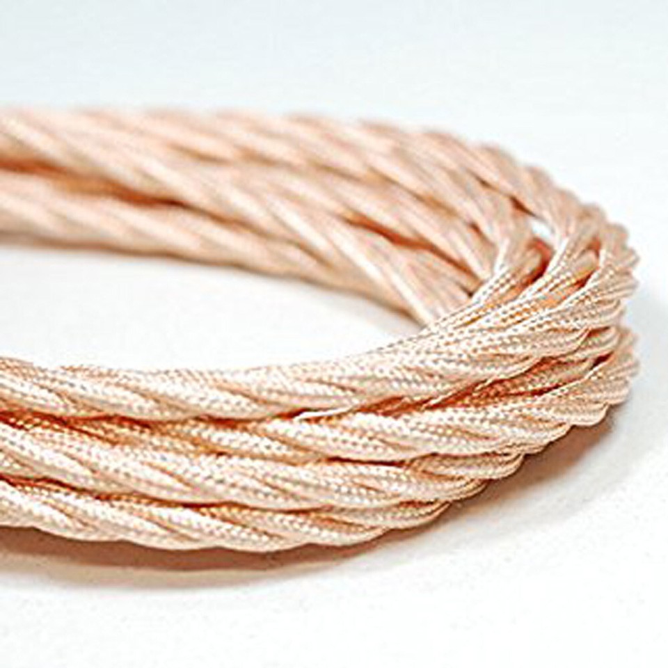 3 Core Electric Cable Braided Fabric Flex Lamp Cord Lighting Vintage ...