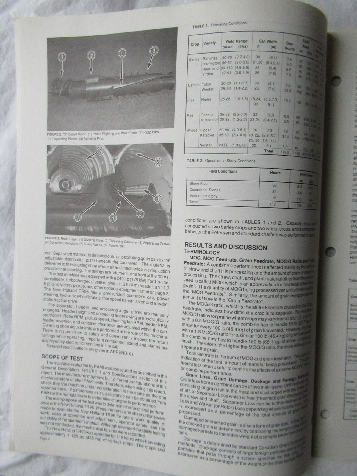 Ford New Holland TR96 TR 96 Combine Evaluation Report Data Brochure 16 ...