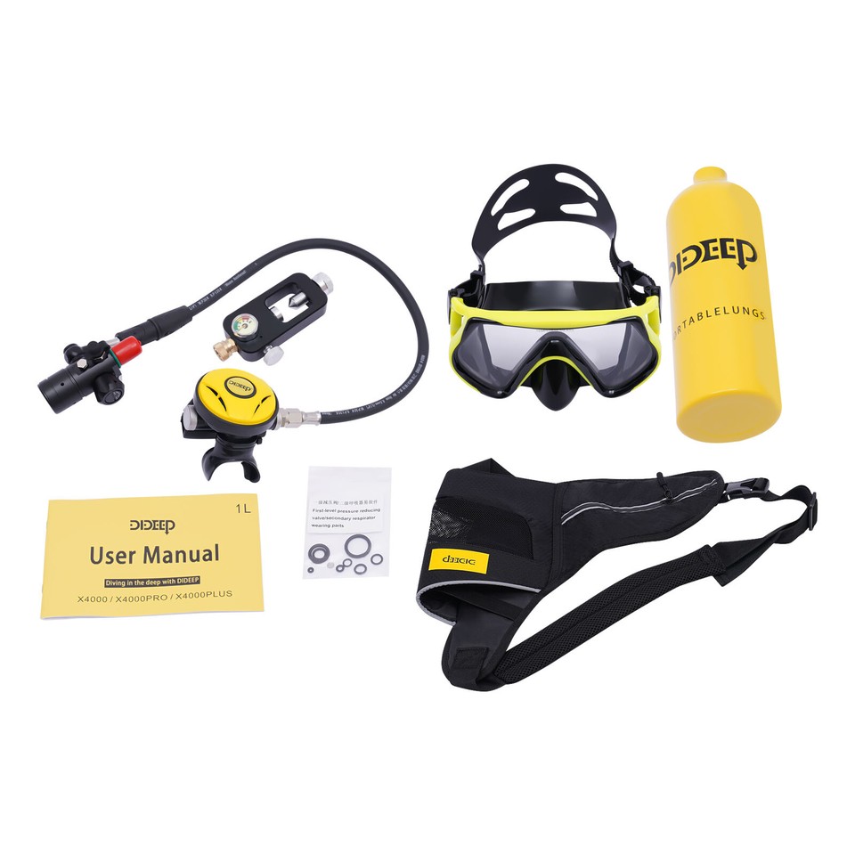 Reusable Mini Scuba Tank Kit 1L Underwater Diving Breath Device Deepest ...