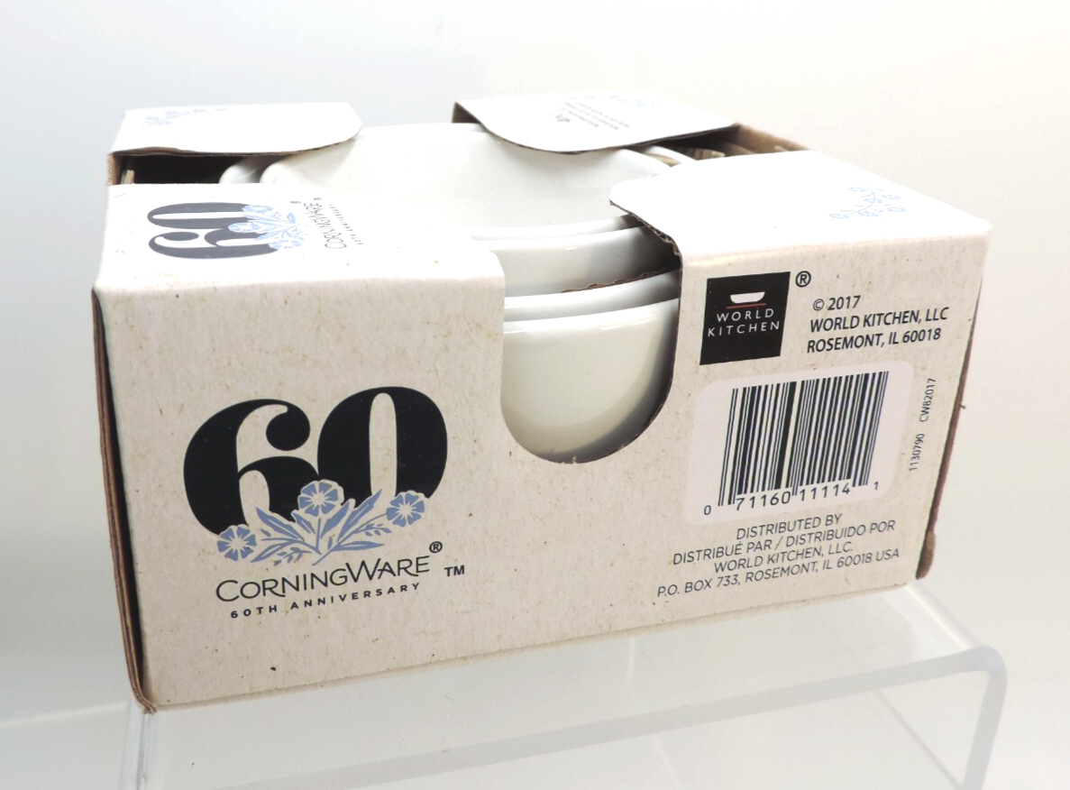 CorningWare 60th Anniversary Measuring Cups Bowl Set of 4 Stoneware for ...