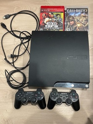 [Read Desc.] PlayStation 3 PS3 Slim 250GB Black 2 Controllers 2 Games ...