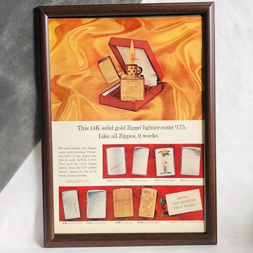 Zippo Lighter Ad 1960s LIFE Magazine Framed Vintage Original ...