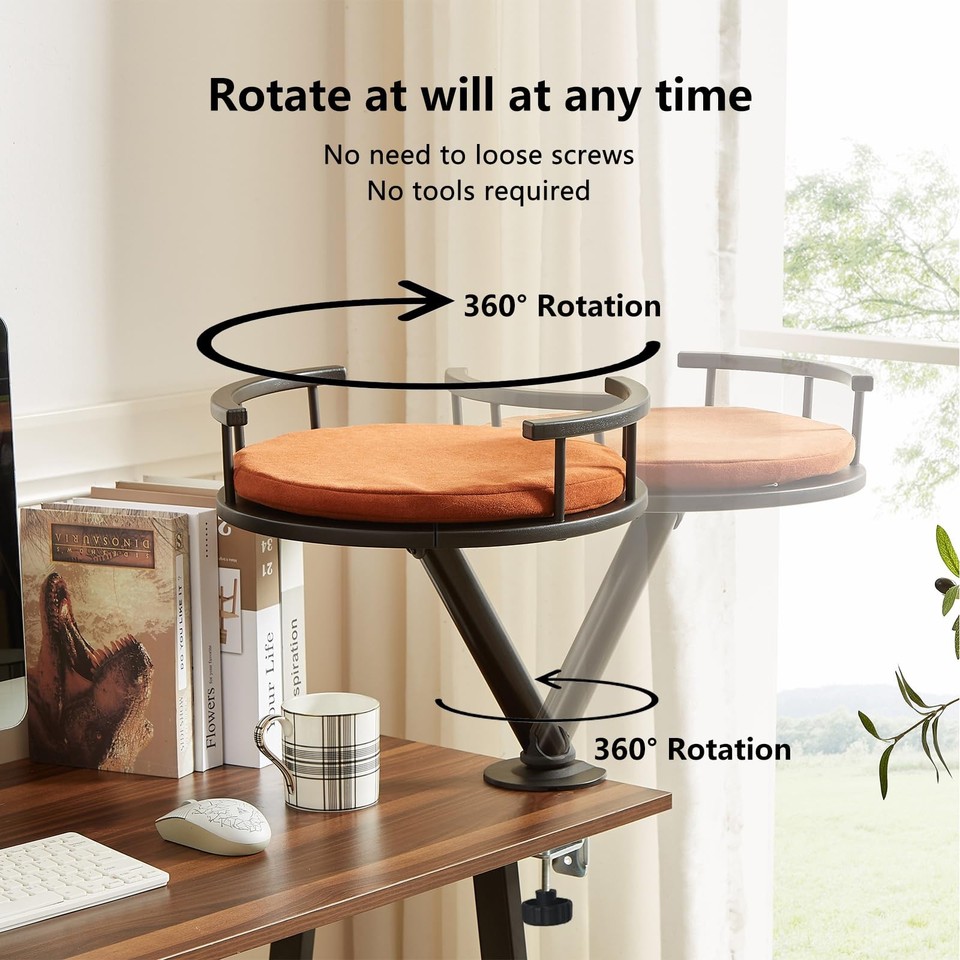 Cat Desk Bed - Desktop Attachment Cat Perch for Home Office, Spinnable ...