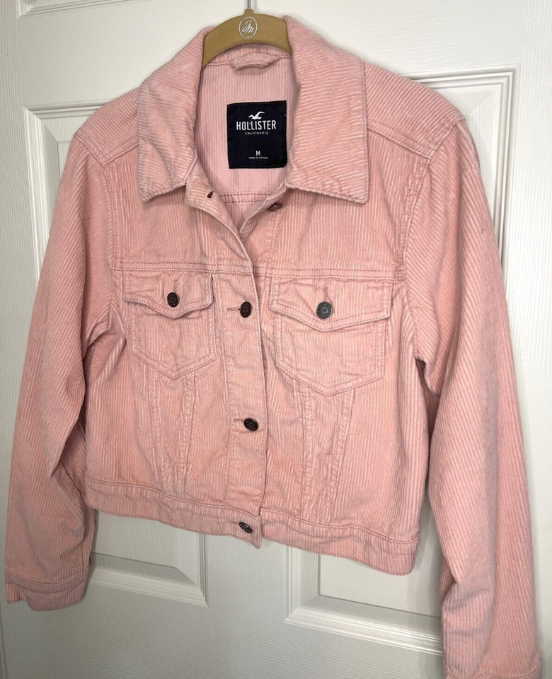 Hollister Size M Blush Pink Corduroy Jacket Jean Jacket Style | eBay