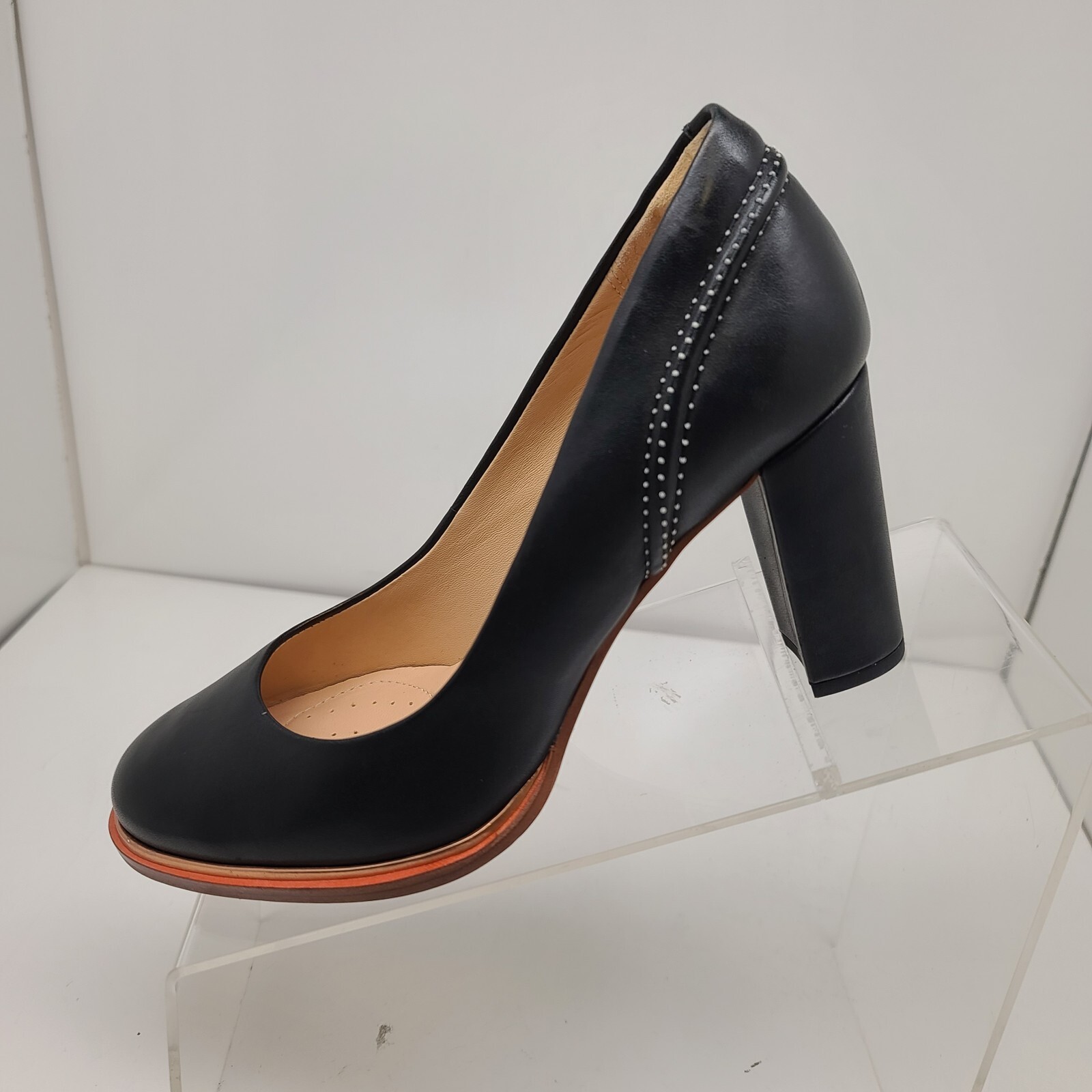 Women’s Clarks Ellis Edith Black Leather Heels Size 7… - Gem