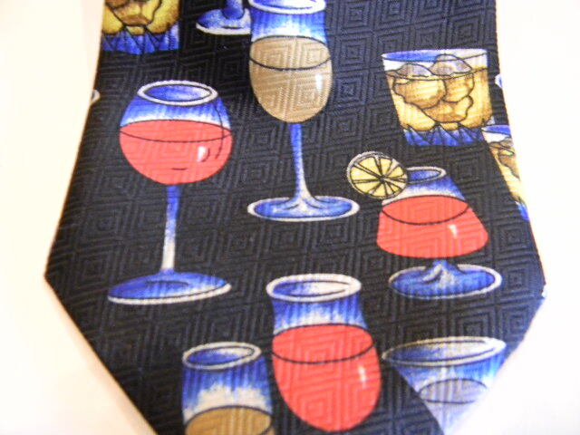 Wine Glass Necktie Tie Cocktail Renaissance Neck Tie Glass Goblet 58 ...