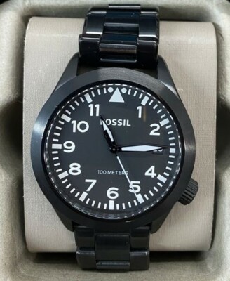 Fossil Men's Recruiter Black Stainless Steel Bracelet Watch AM4564 | eBay