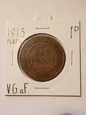 1915 PLAIN AUSTRALIAN GEORGE V PENNY GRADED VG/almost FINE CONDITION | eBay