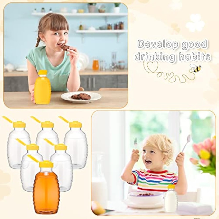 24 Pcs Clear Plastic Honey Bottles Plastic Skep Style Jar Honey Squeez ...