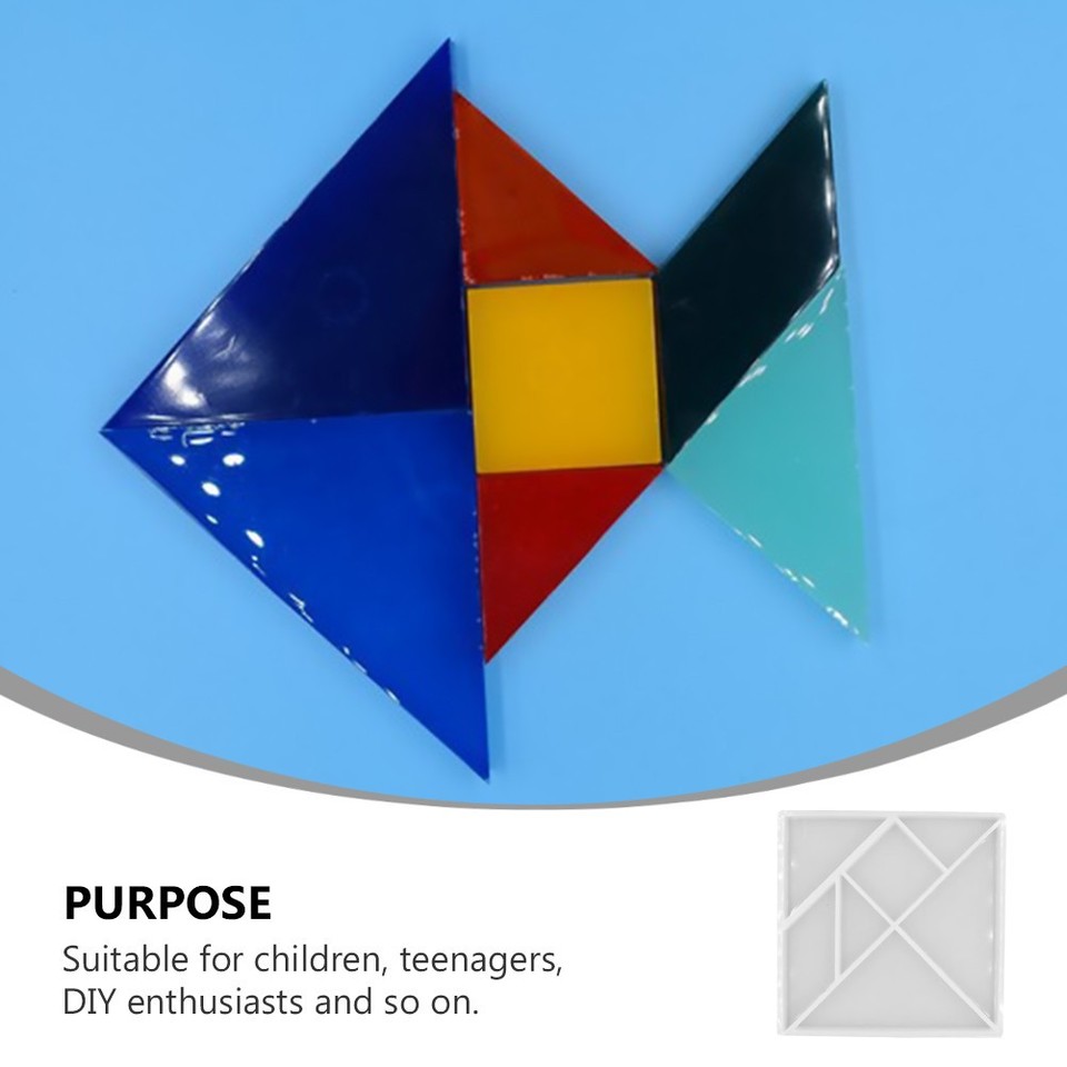1pc DIY Manual Mold Crystal Silicone Tangram Mold Creative Puzzle Molds ...