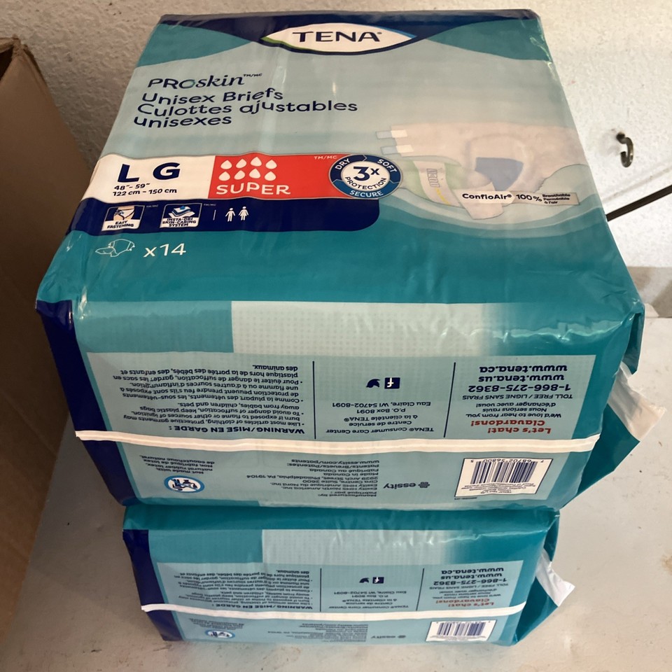 Tena ProSkin Unisex Adult Diapers, Maximum Absorbency, Large, 28 Ct | eBay