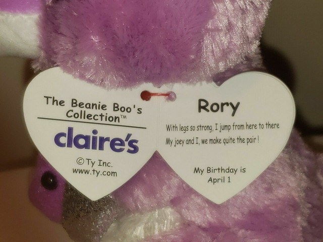 Ty Beanie Boo Rory The Kangaroo 2020 Claire's 6" HTF MWMT for sale ...