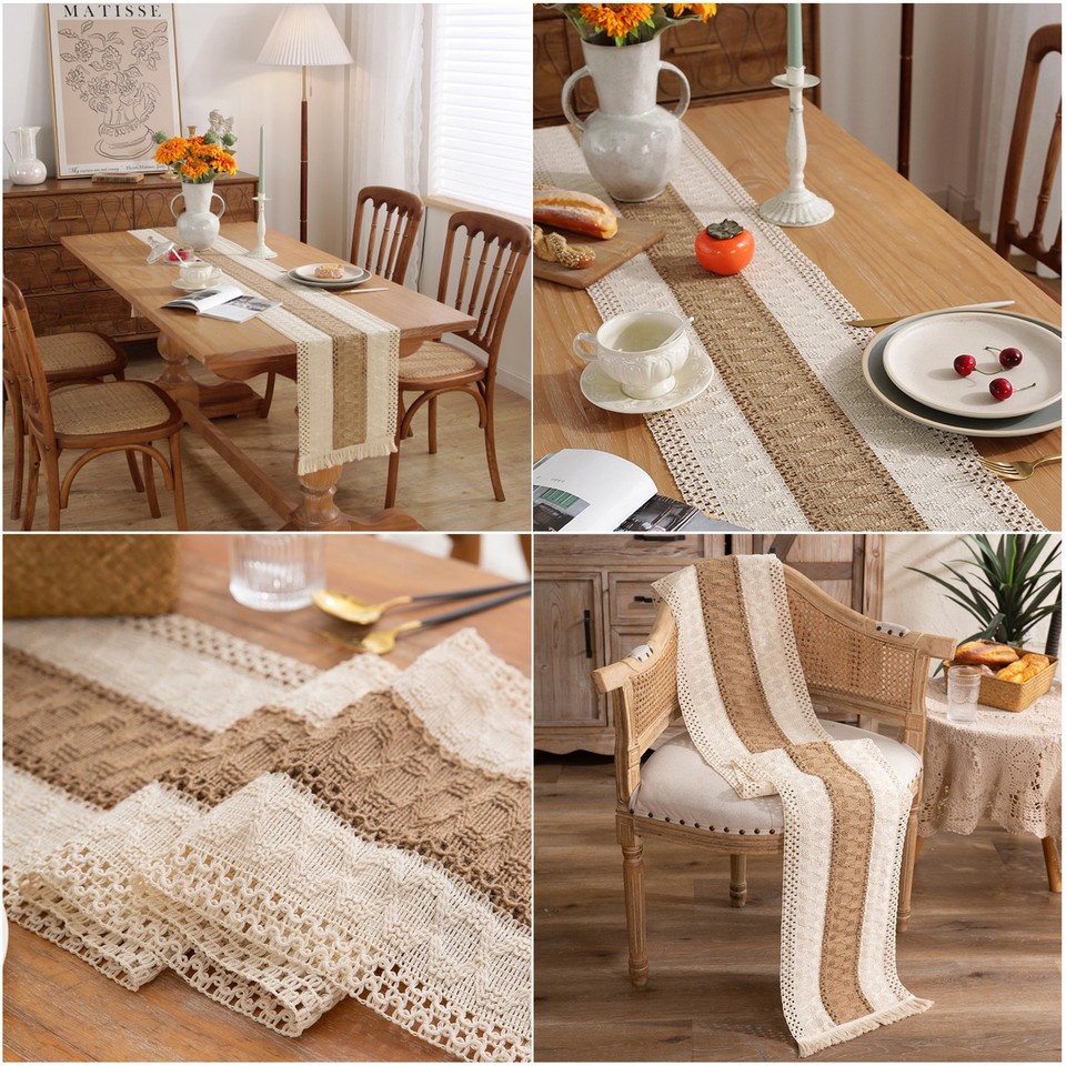 TtS Jute Hessian Table Runner with Tassels Natural Burlap Wedding ...