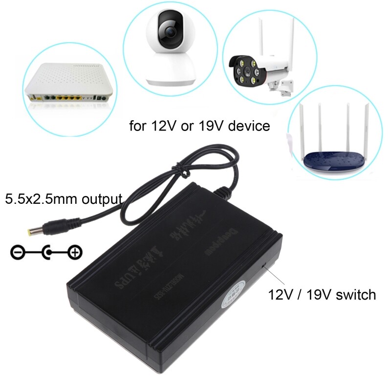 7500mAh 12V 19V 5.5x2.5mm UPS Backup for All in One PC Router Laptop | eBay