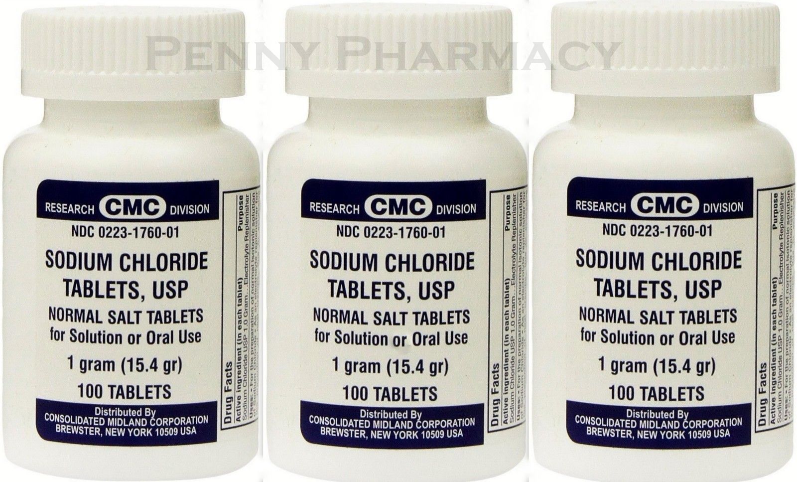Sodium Chloride Tablets SALT 1GM 100ct ( 3 pack ) FRESH PHARMACY SUPPLY ...