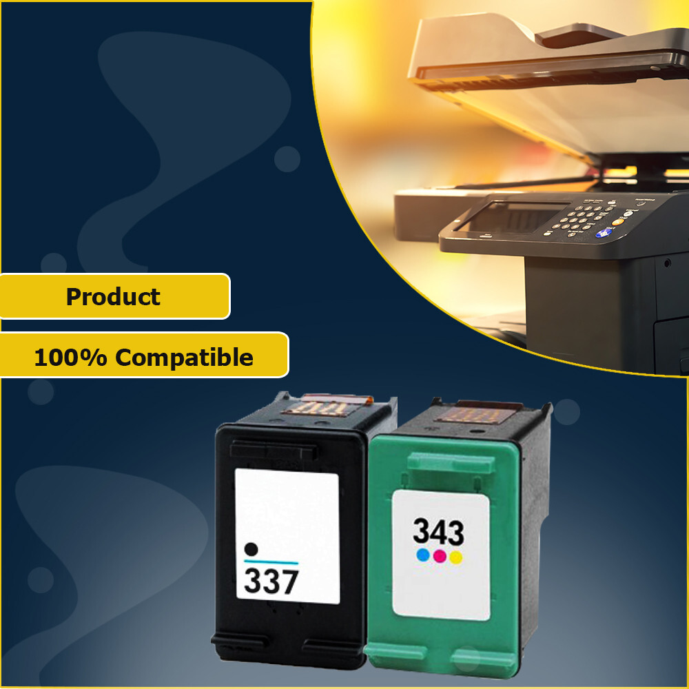 2 INK CARTRIDGE 337 343 For HP Deskjet 5940 5943 6940 6940dt | eBay UK