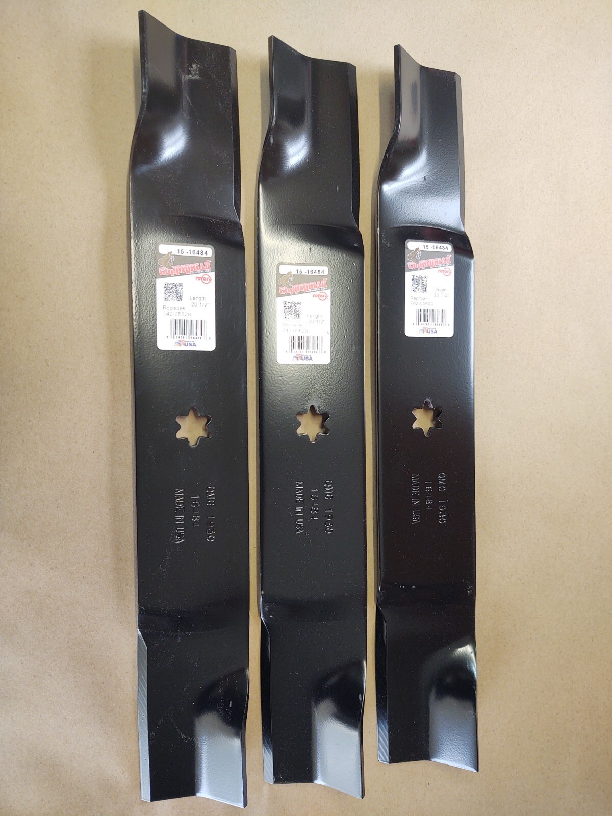 3 Pack USA High Lift Blades For Cub Cadet ZT2-60 ZT3-60 742-05620 ...