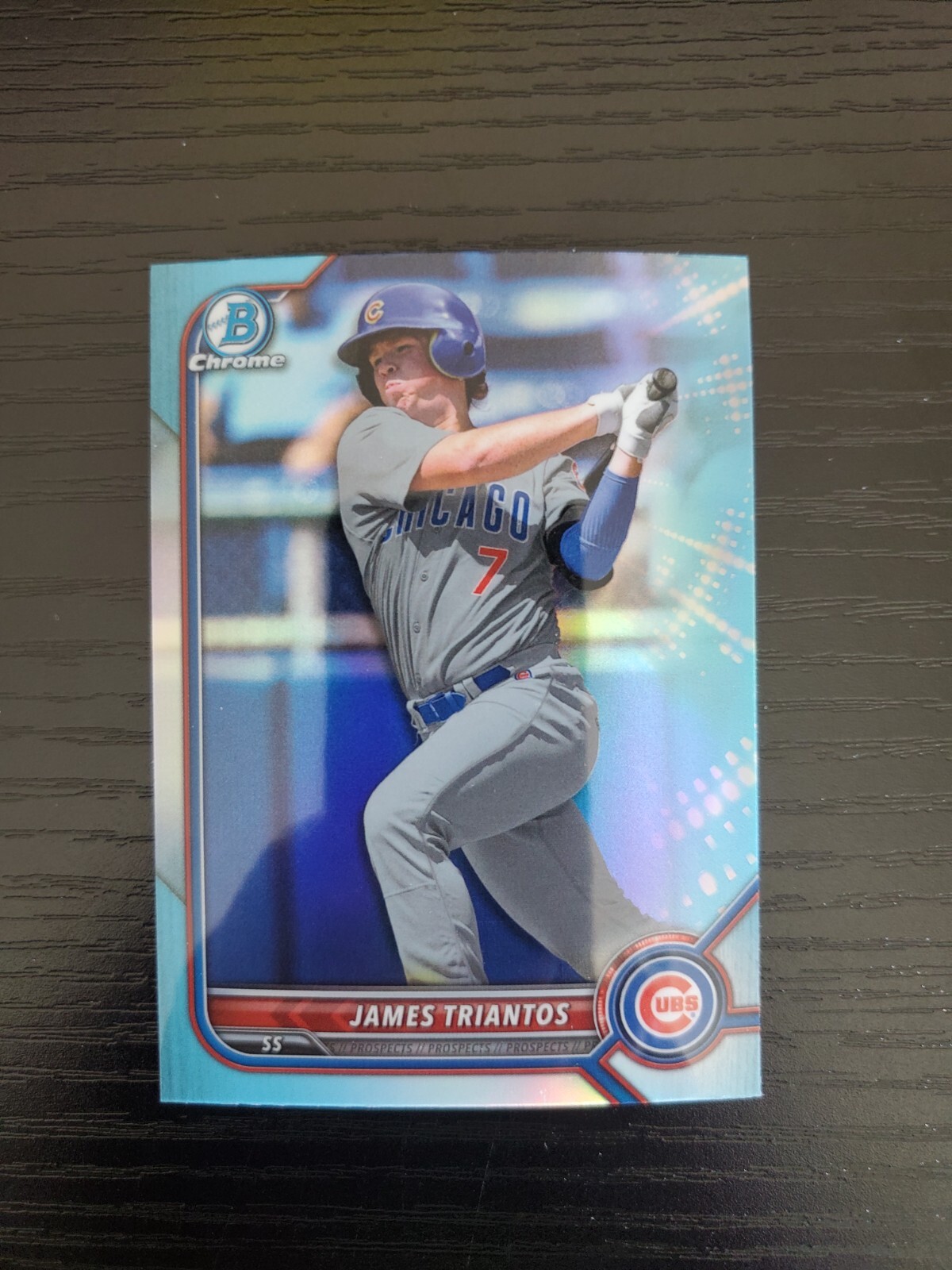 James Triantos - 2022 Bowman Draft Chrome Prospect SKY BLUE REFRACTOR ...