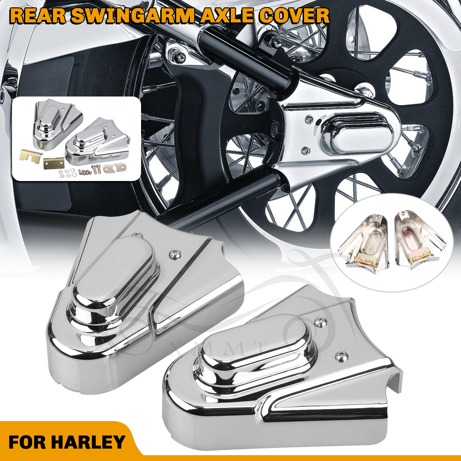 Chrome Rear Swingarm Axle Cover For Harley Night Train Softail Deluxe ...