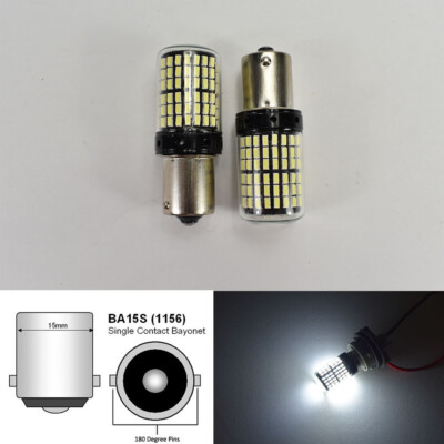 Rear Signal 1156 BA15S 7506 1141 3497 P21W 144 Projector White LED Bulb ...