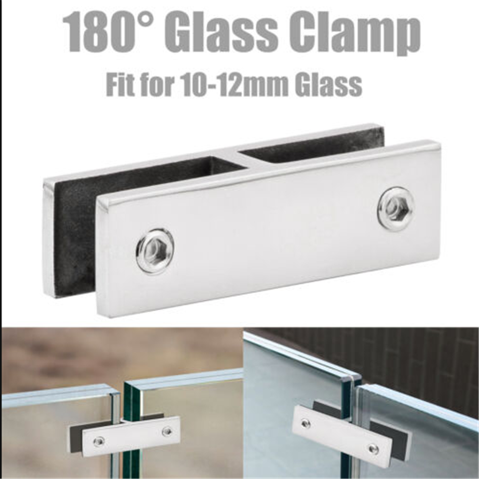 Glass Clamp 10-12mm Glass Balustrade Pool Fencing Panel Joiner Bracket ...