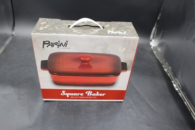 Parini Cookware Non Stick Ceramic Bakeware Dish Square Baker Red NEW in ...