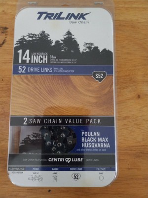 Trilink S52 - 14 Inch 2-Pack Replacement Saw Chainsaw Chain 52 Drive ...