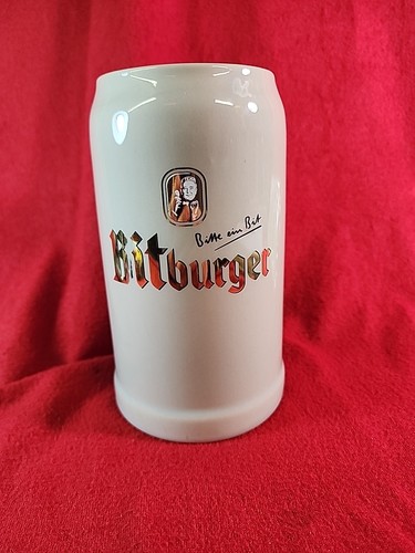Bitburger 1L Beer Stein German Octoberfest Ceramic Mug Rastal Made in ...
