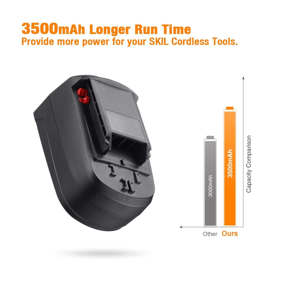 2Pack 3500mAh SB18C Battery Compatible with SKIL 18-Volt SB18A SB18B Ni ...