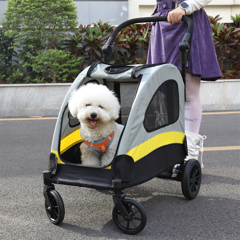 M/L/XL Large Dog Stroller Buggy Heavy Duty Pet Pram Doggy Pushchair ...