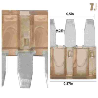 7.5A Amp Micro3 3-Pin Prong Blade Fuse 7.5A 32V Automotive Car Truck ...