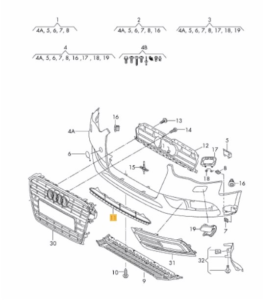 Audi (Genuine OE) 8K0807683 for sale online | eBay
