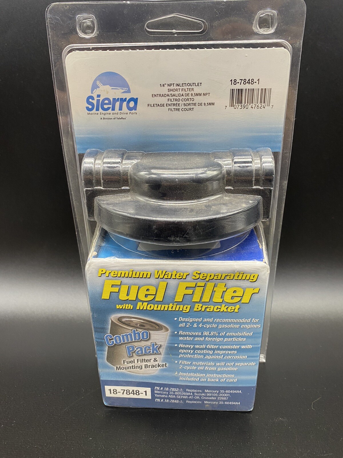 SIERRA 18-7848-1 1/4” NPT -Water Separating Fuel Filter COMBO PACK 18 ...