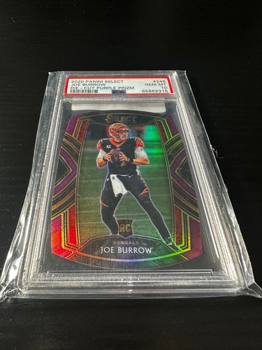 2020 Panini Select Die-Cut Purple Prizm Joe Burrow Rookie Card #246 PSA ...