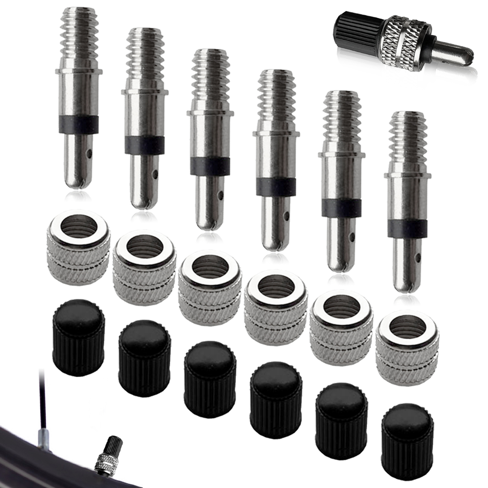 6pcs With Seal Adapter Replacement Part Bikes Bicycle Valve German Type Dust Cap | eBay