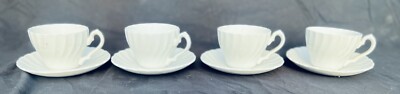 4 Myott Meakin Olde Chelsea White Swirl Staffordshire England Cup and ...