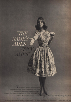 1960 Stacy Ames: The Names Ames Vintage Print Ad | eBay