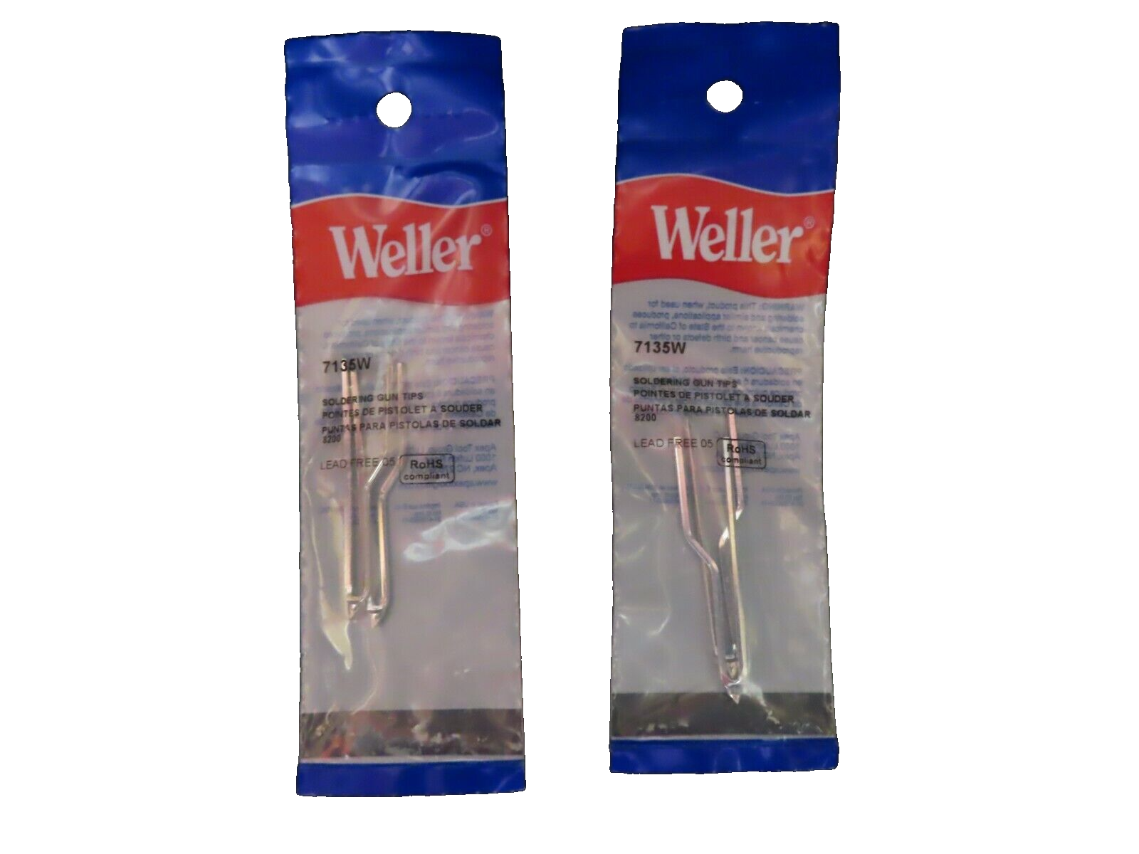 4 Weller 7135W #7135 Replacement Soldering Gun Tips 8200 2 Packs of 2 ...
