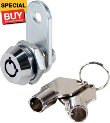 Tubular Cam Lock with 3/8" Cylinder-Chrome Finish, Keyed Alike ...