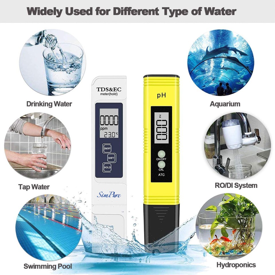 Upgraded PH TDS Meter Combo Water Tester Kits for Drinking Water ...