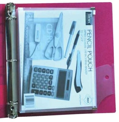 Filexec Pencil Pouch Zipper Clear Poly Binder Holes Lg 10.5 X 7.75 ...
